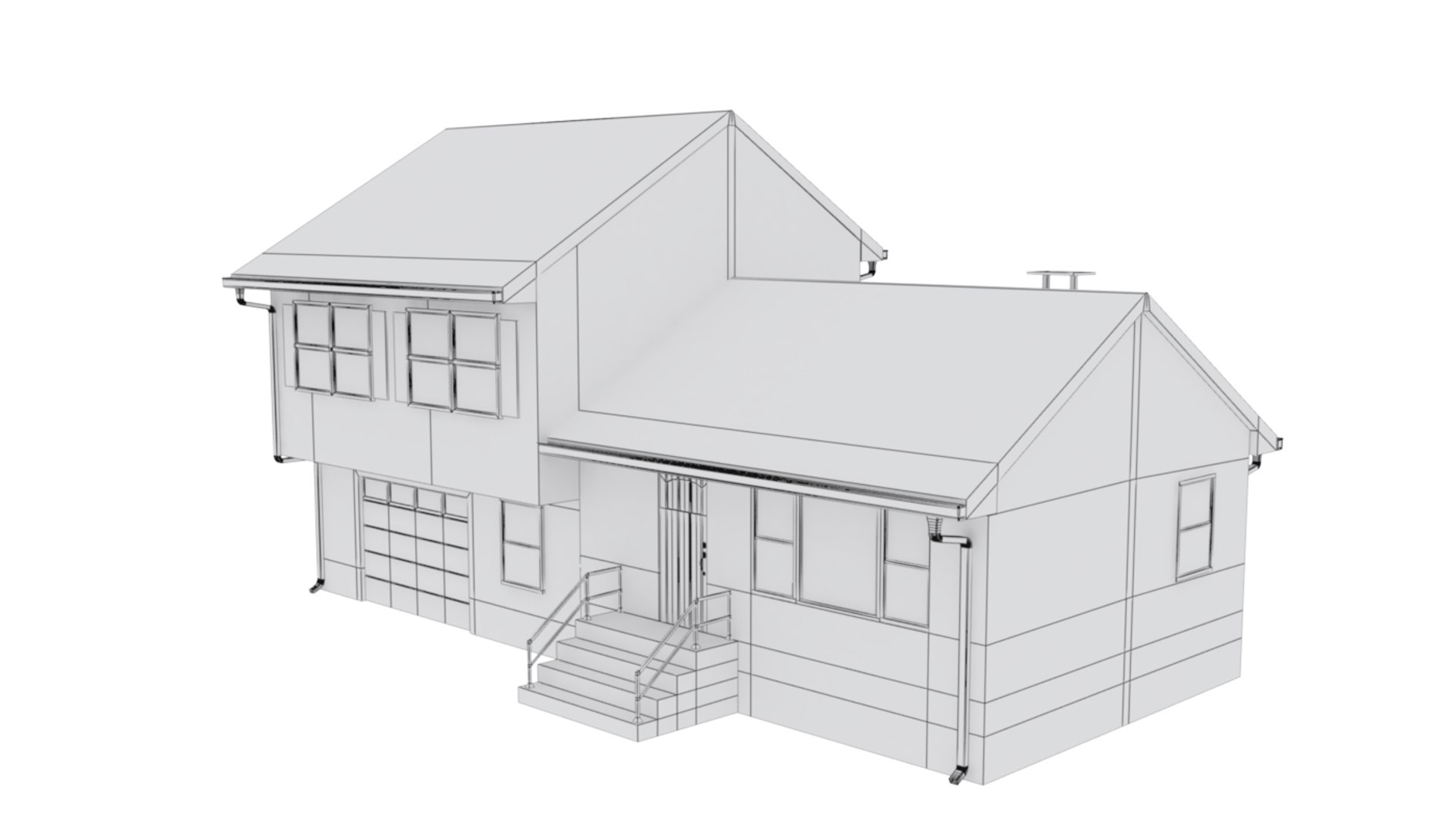 3D Realistic Split Level House - TurboSquid 1317281
