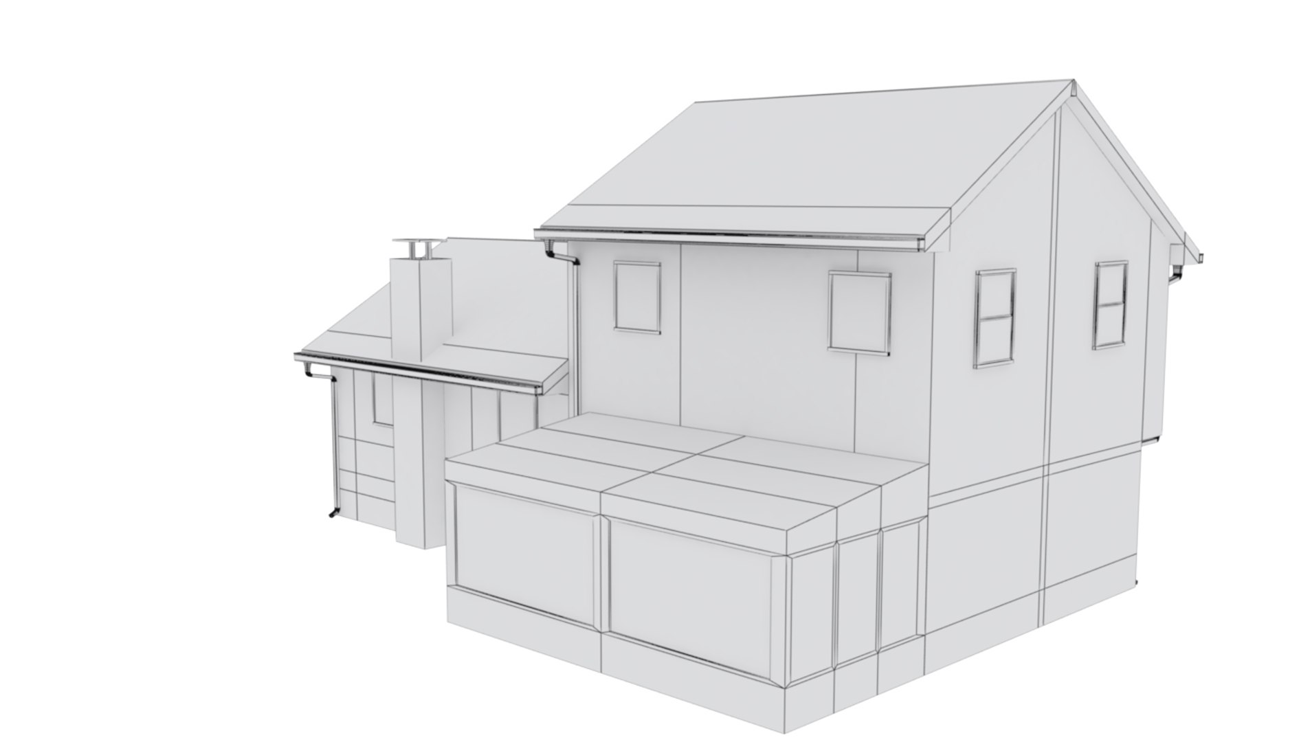 3D Realistic Split Level House - TurboSquid 1317281