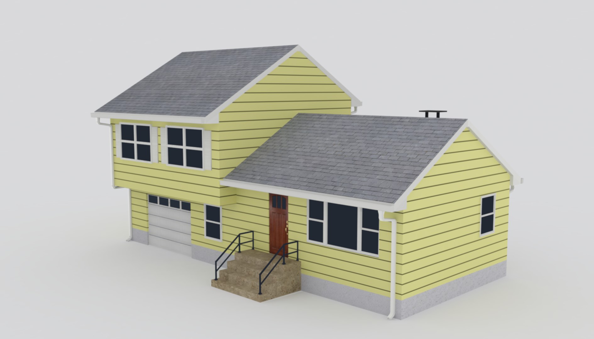 3D Realistic Split Level House - TurboSquid 1317281
