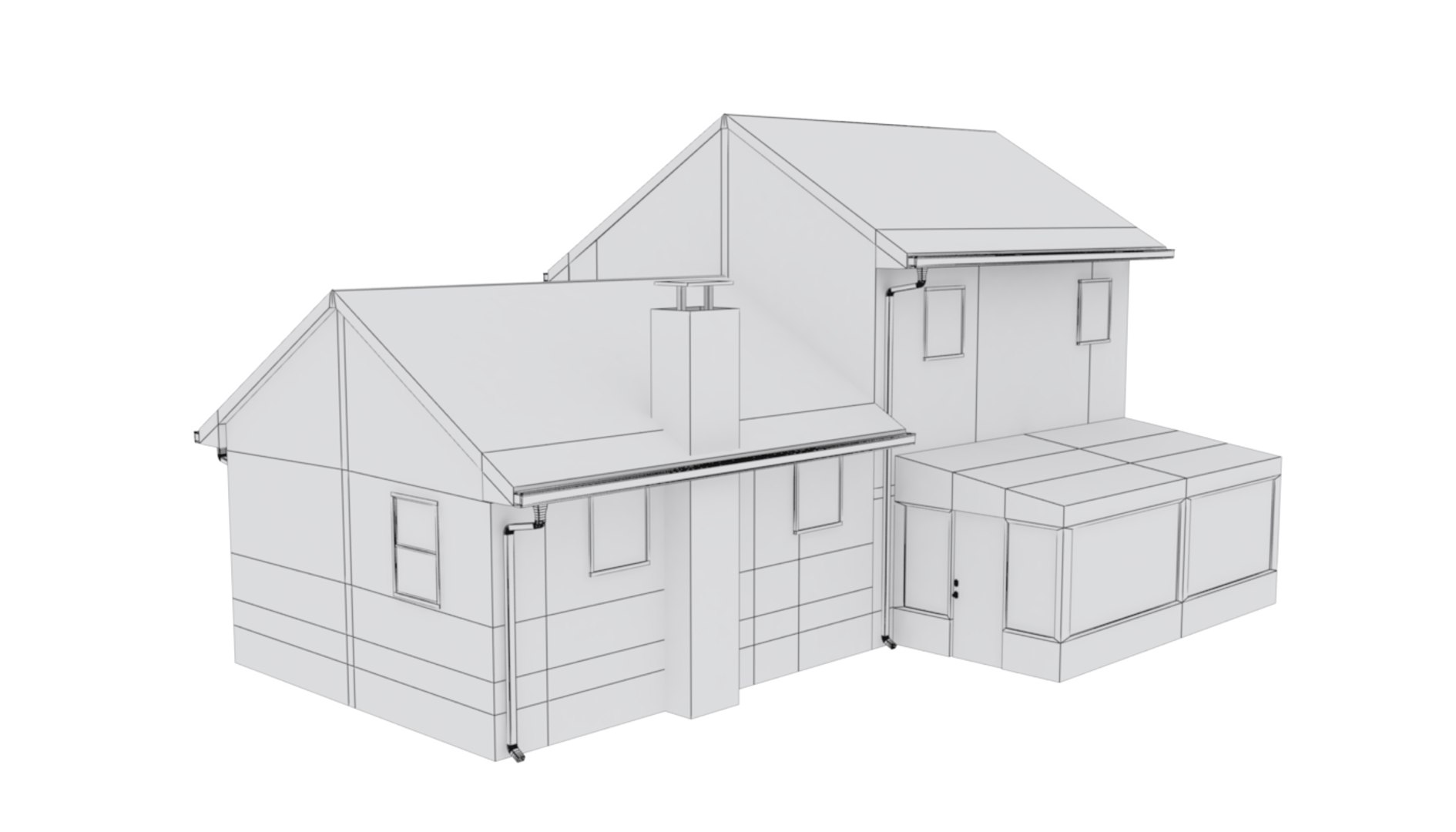 3D Realistic Split Level House - TurboSquid 1317281