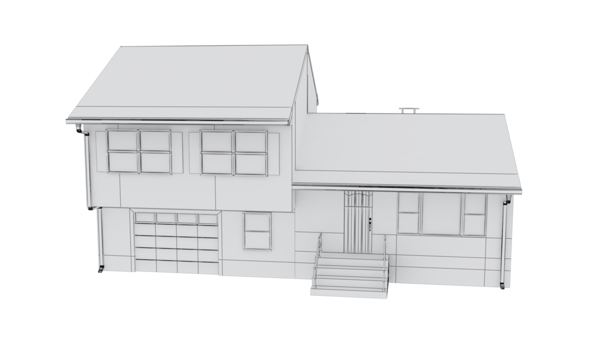 3D Realistic Split Level House - TurboSquid 1317281