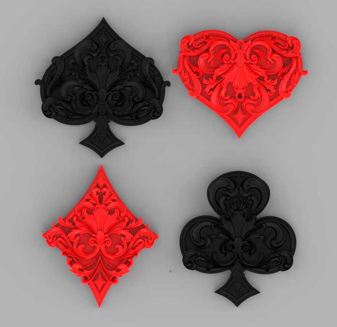 Spades Clubs Art 3D - TurboSquid 1469323