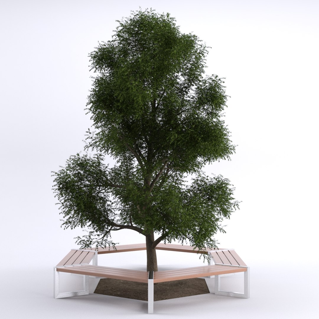 3d Hexagonal Tree Bench Model