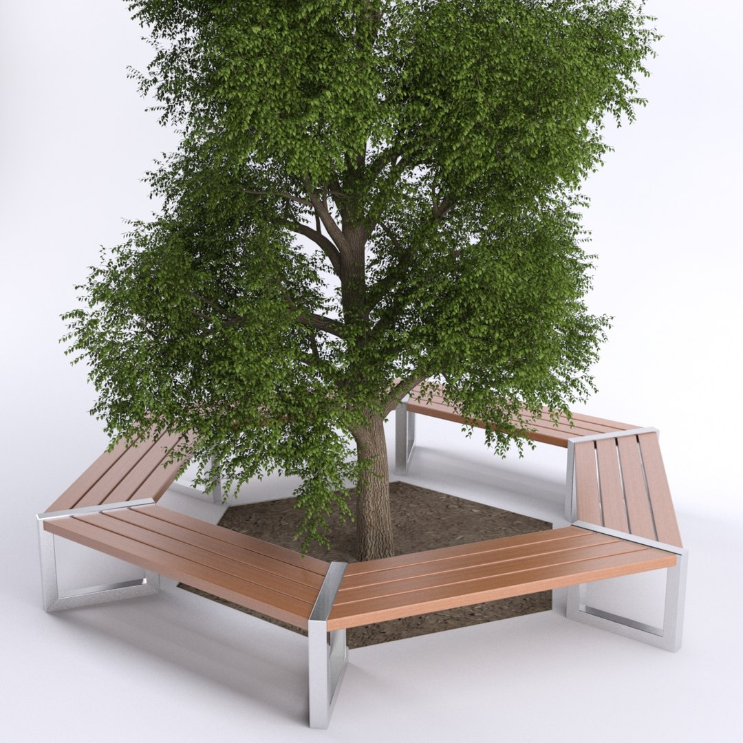 3d Hexagonal Tree Bench Model