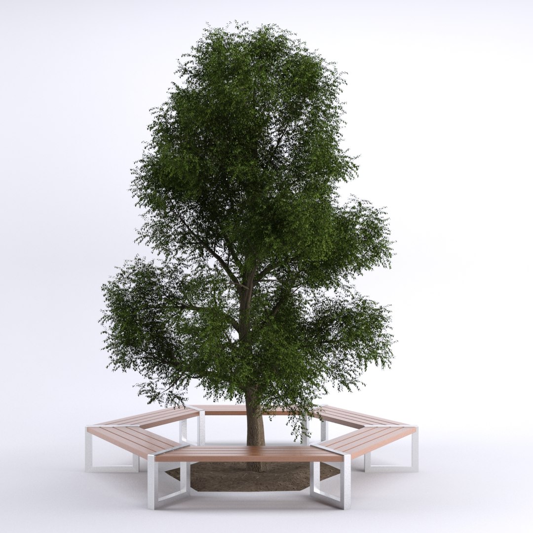 3d Hexagonal Tree Bench Model