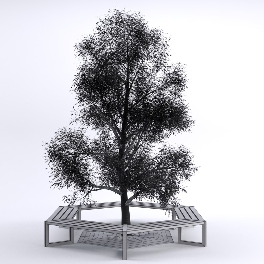 3d Hexagonal Tree Bench Model