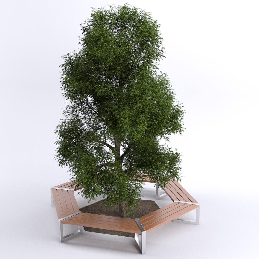 3d Hexagonal Tree Bench Model