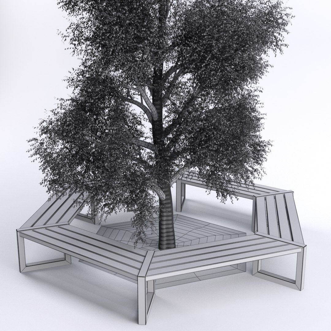3d Hexagonal Tree Bench Model