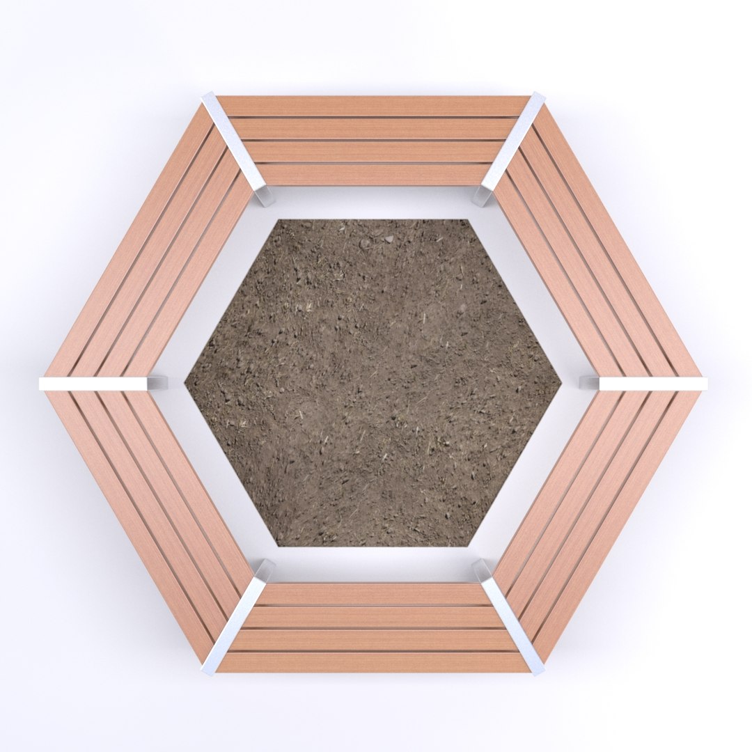 3d Hexagonal Tree Bench Model