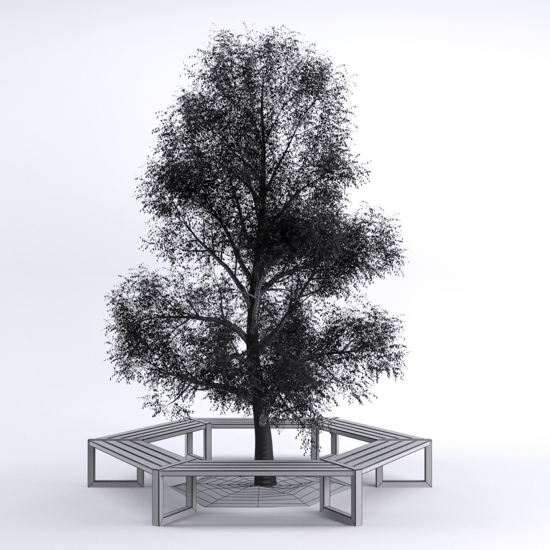 3d Hexagonal Tree Bench Model