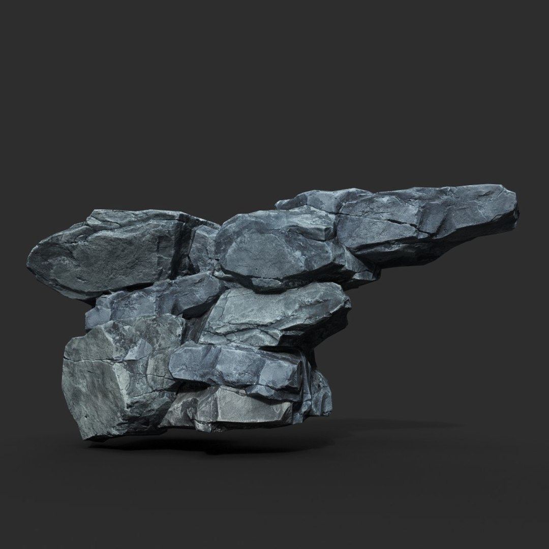 3D 8 Low Poly PBR Gray Rock - Ultra HD 16K Texture - TurboSquid 2162656