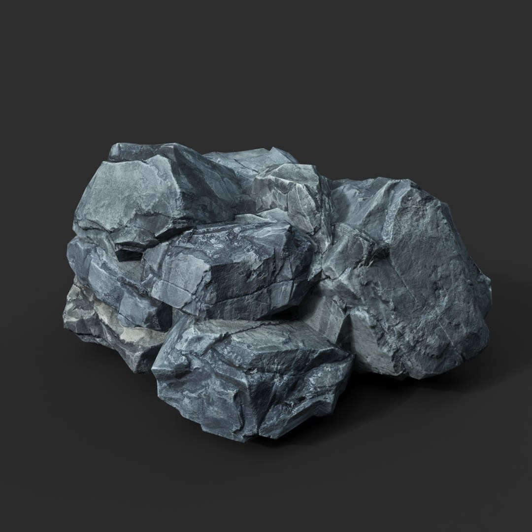 3D 8 Low Poly PBR Gray Rock - Ultra HD 16K Texture - TurboSquid 2162656