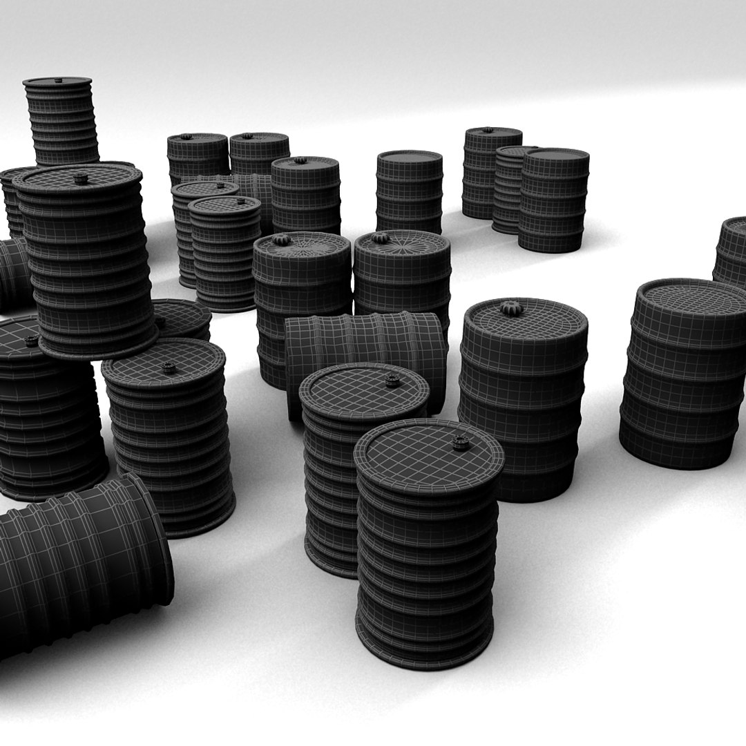 3d Model Metal Barrels