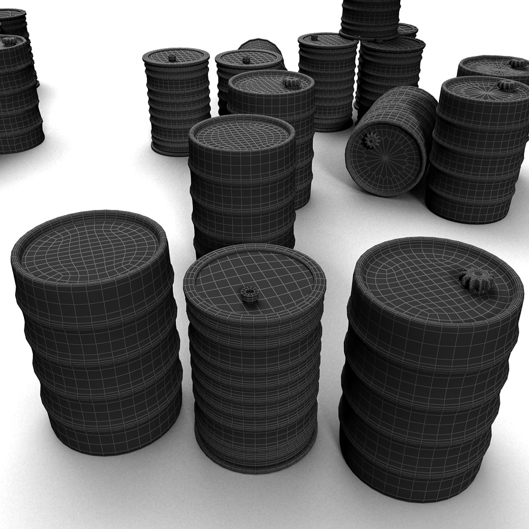 3d Model Metal Barrels