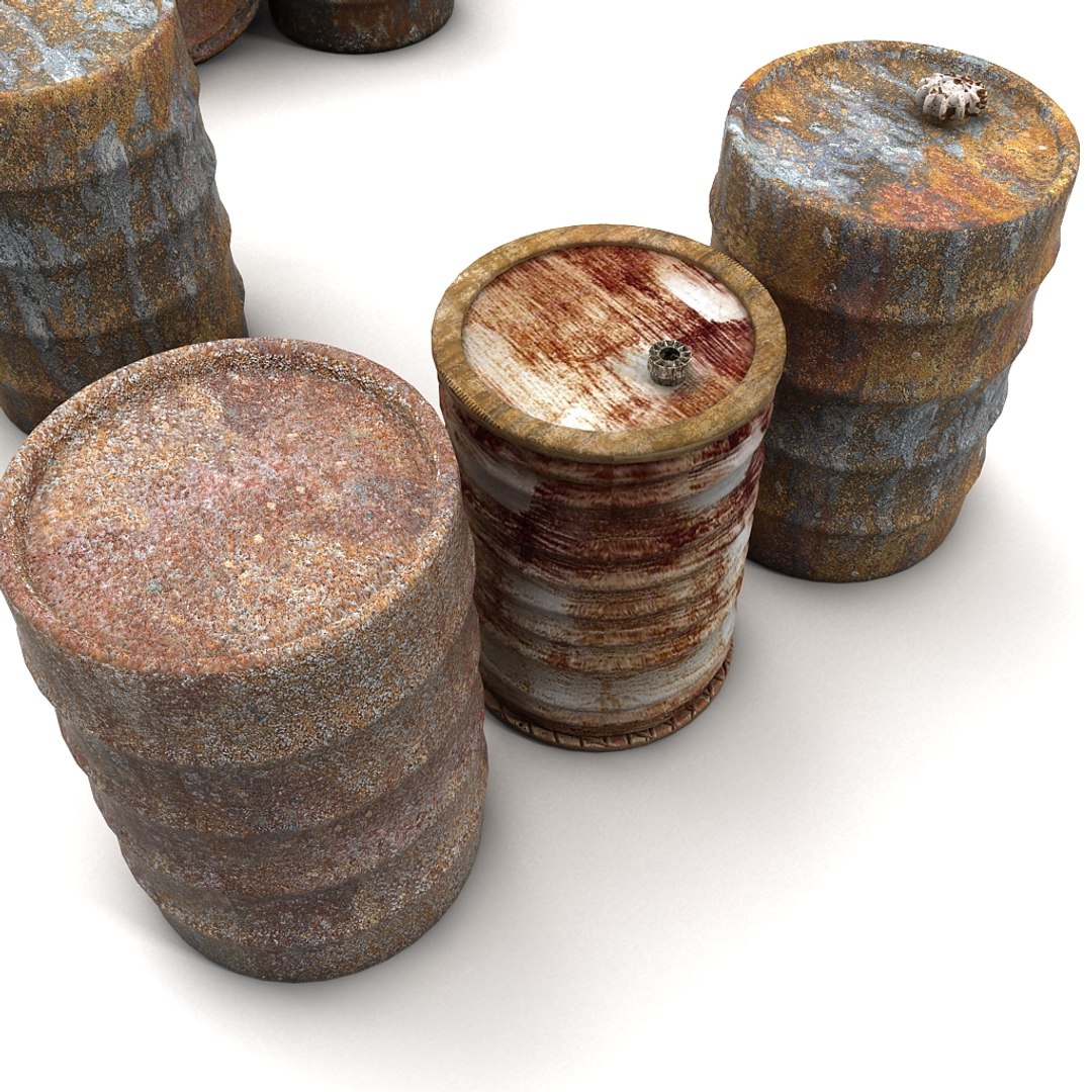 3d Model Metal Barrels
