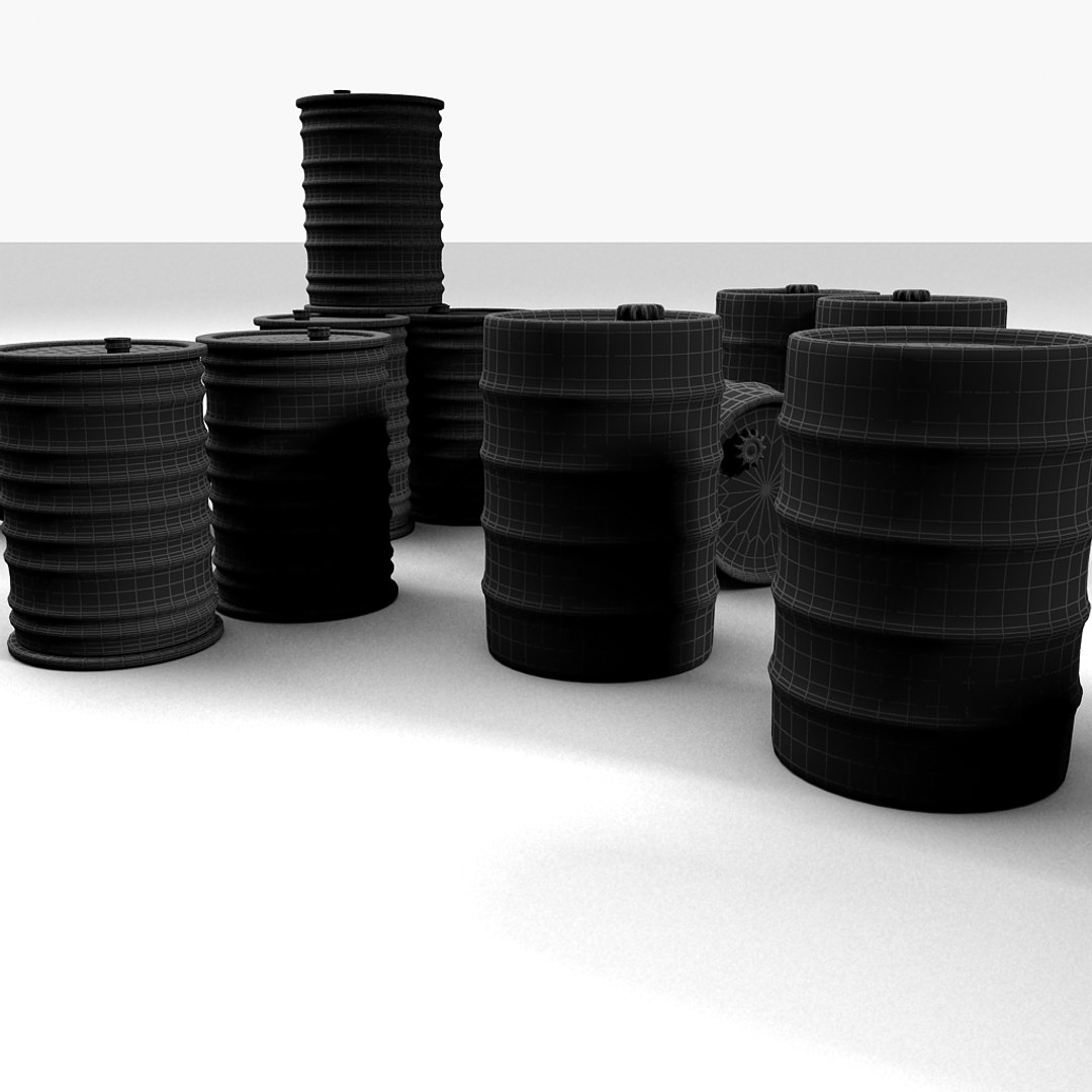 3d Model Metal Barrels