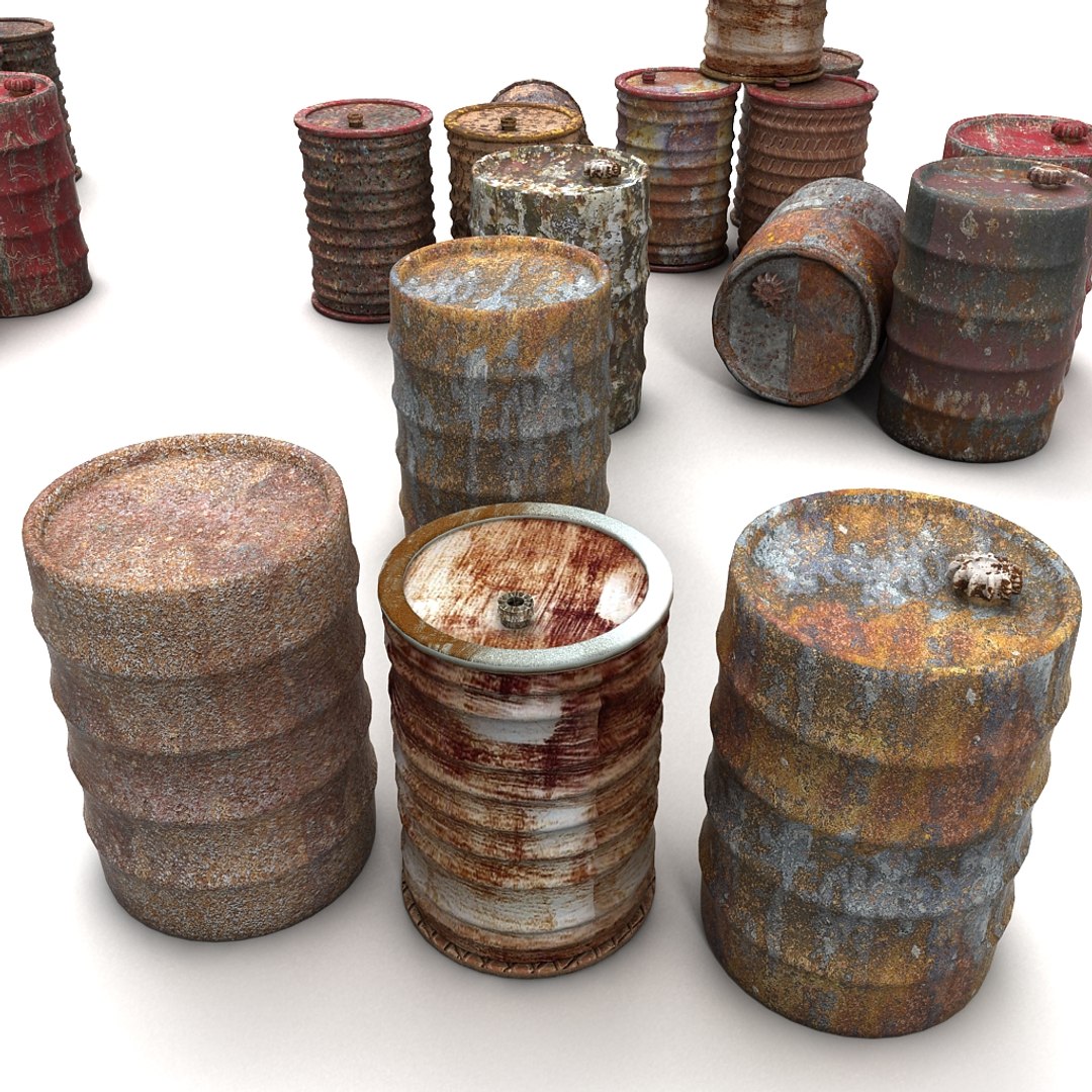 3d Model Metal Barrels