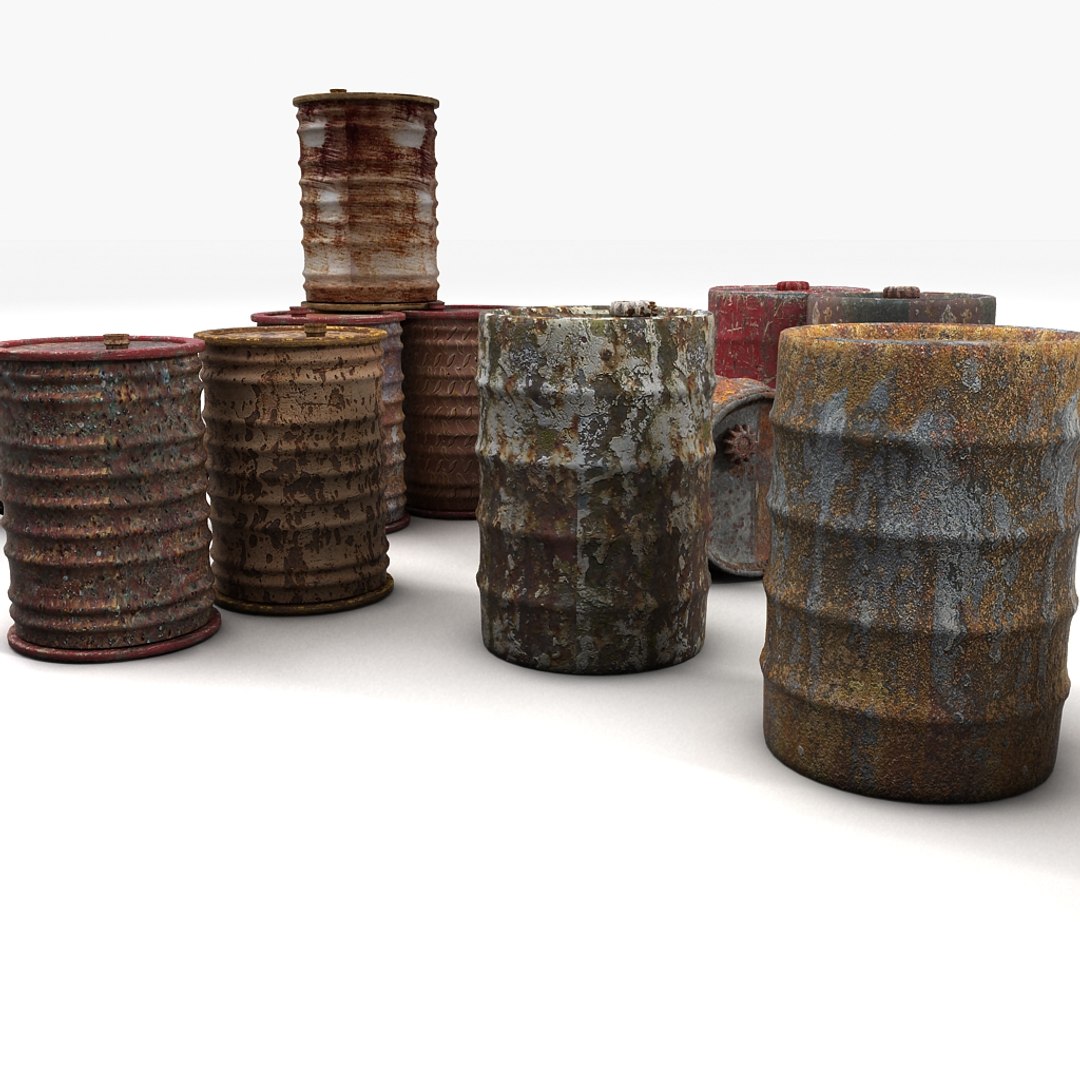3d Model Metal Barrels