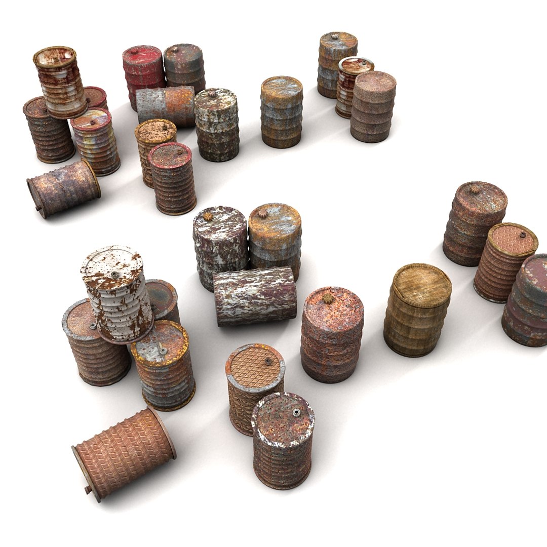 3d Model Metal Barrels