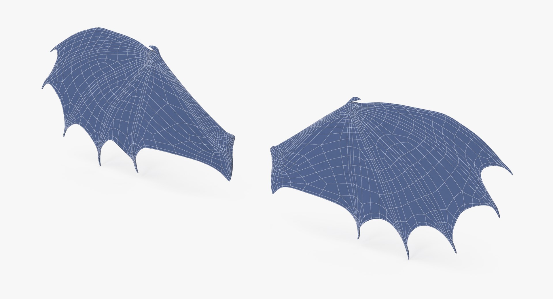 3d model green opened dragon wings