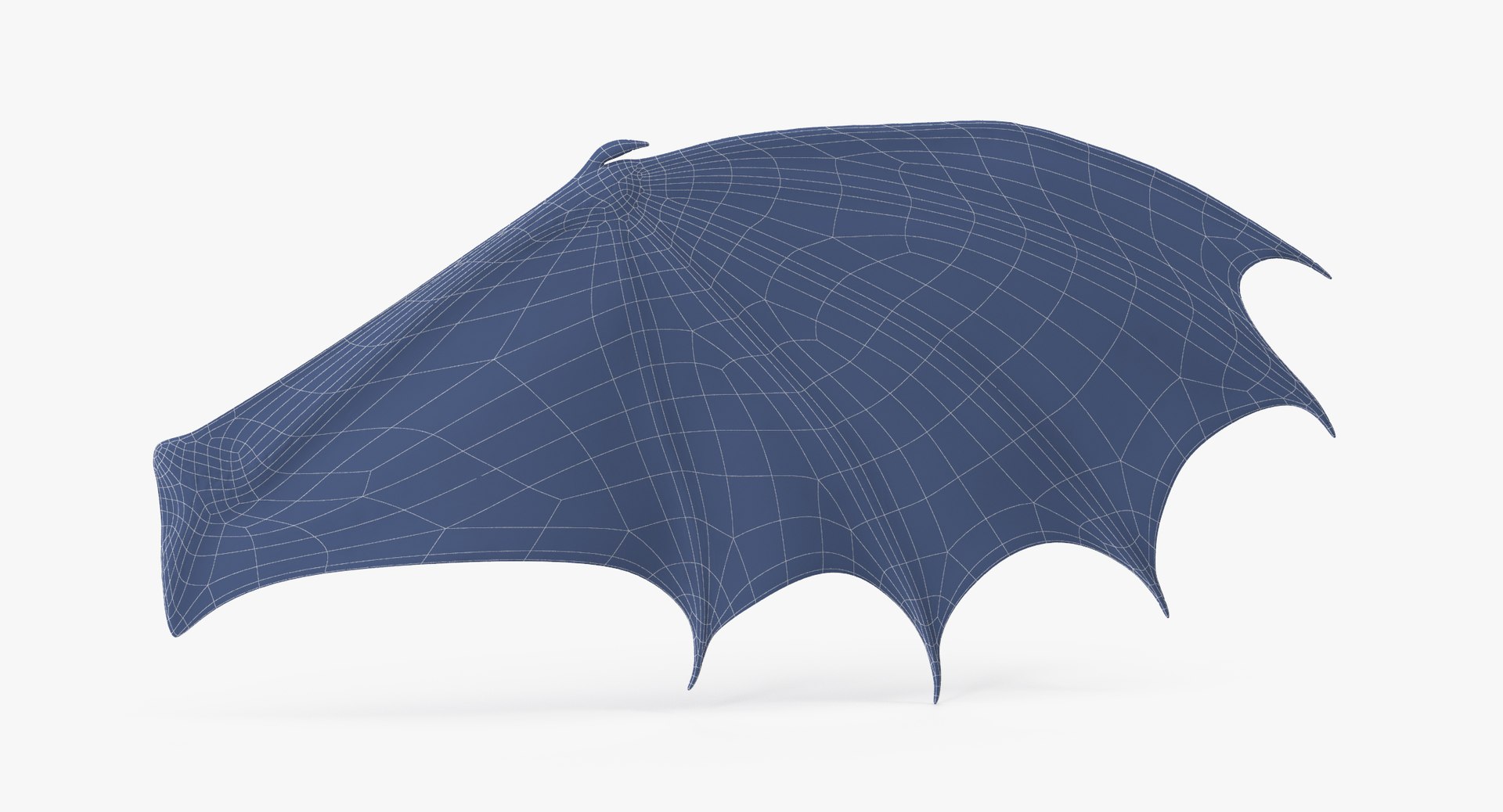 3d model green opened dragon wings