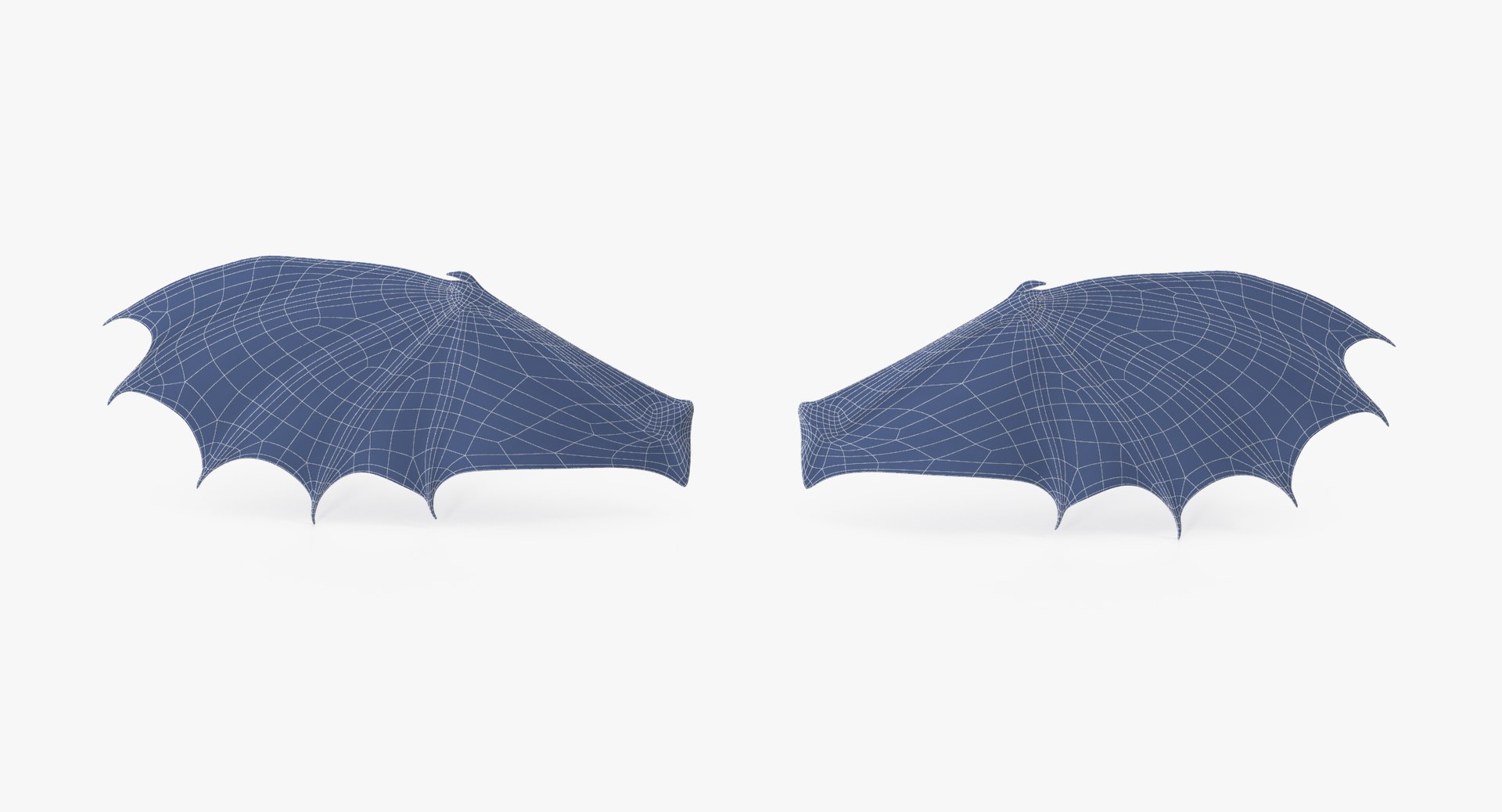 3d model green opened dragon wings