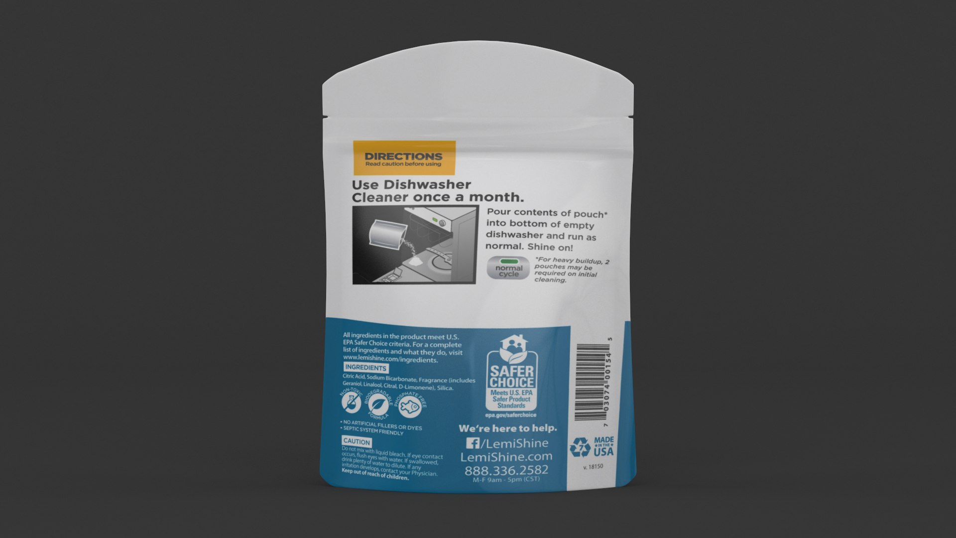 Lemi Shine Natural Dishwasher 3D Model - TurboSquid 1703464