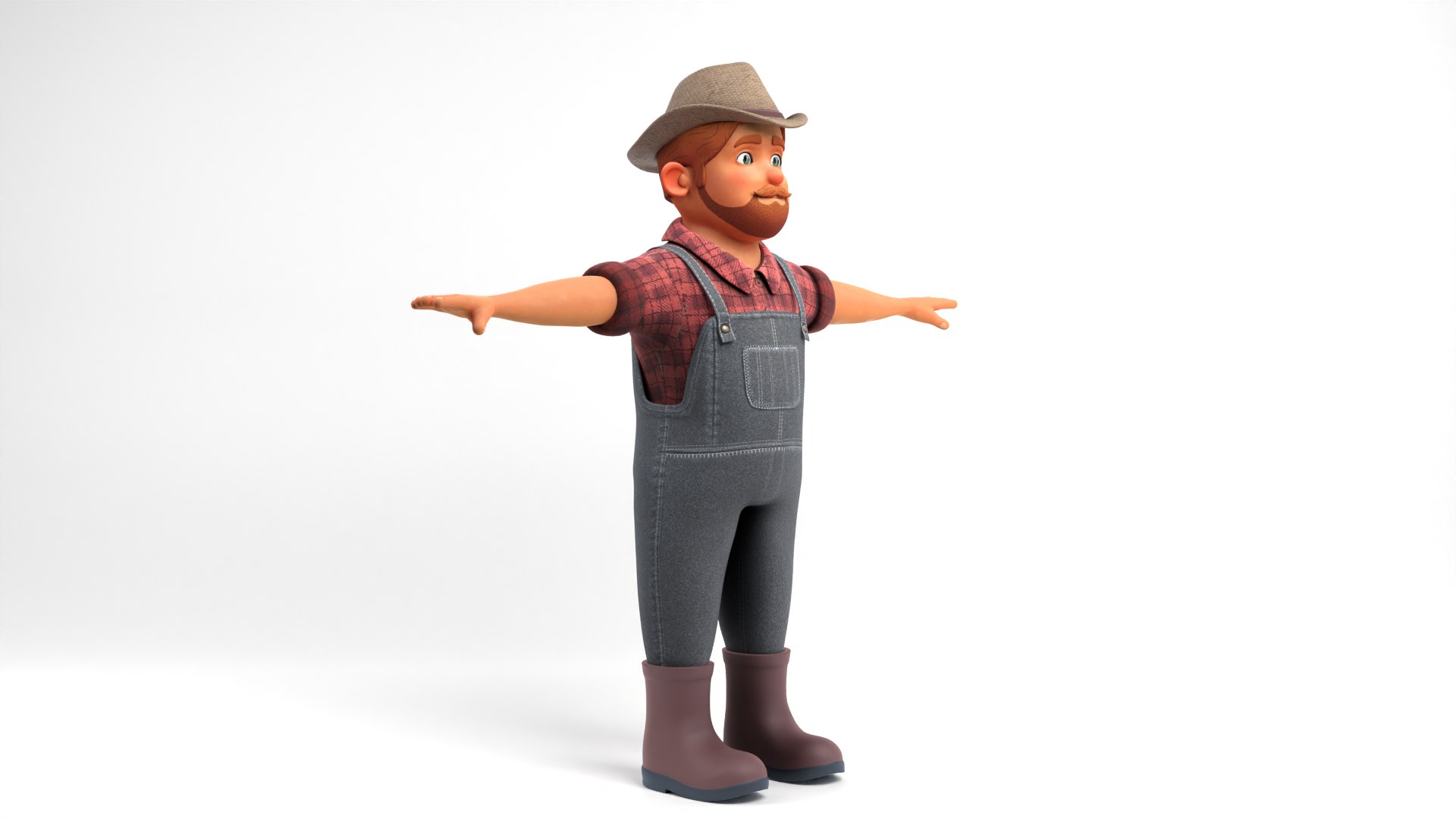 Cartoon Farmer 3D Model - TurboSquid 2107063