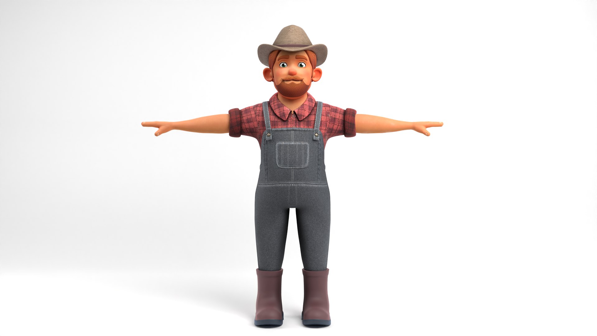 Cartoon Farmer 3D Model - TurboSquid 2107063