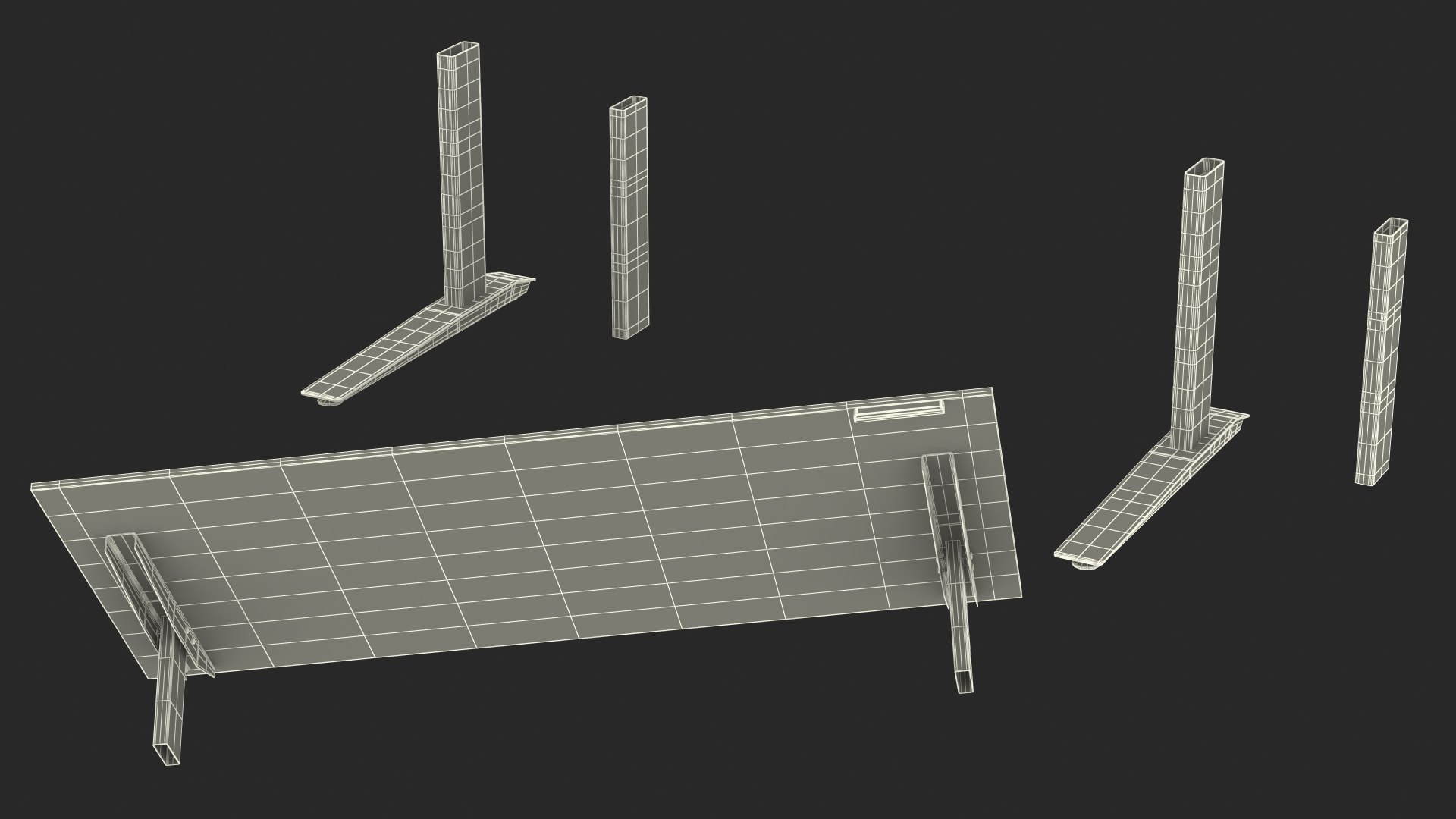 Brown Standing Desk Workstation 3D model - TurboSquid 2028884