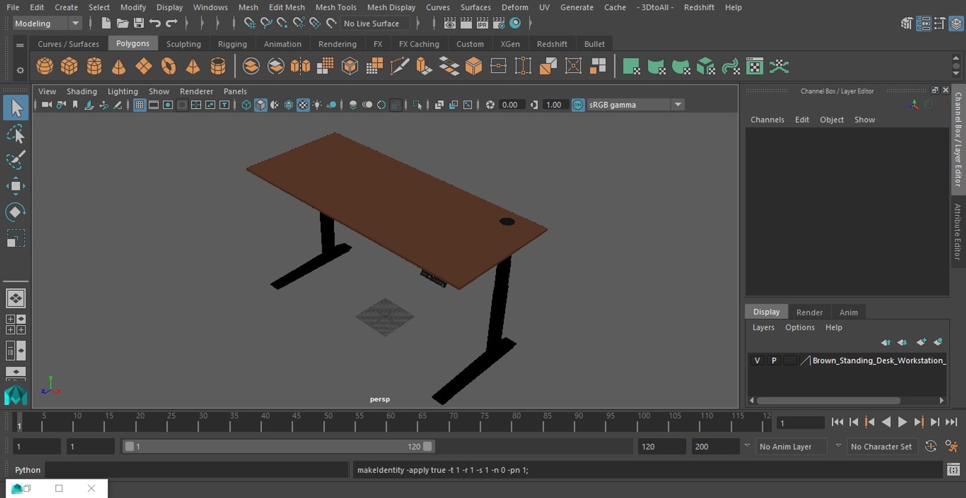 Brown Standing Desk Workstation 3D model - TurboSquid 2028884