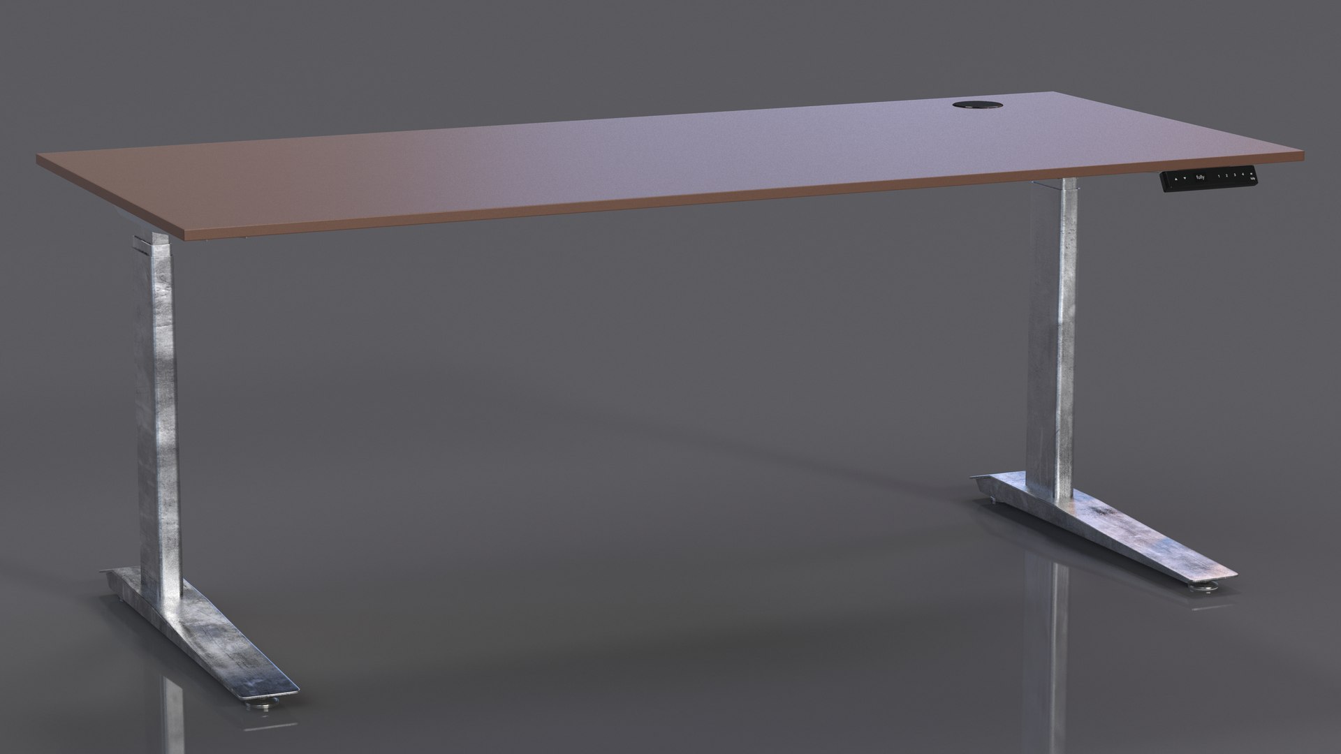 Brown Standing Desk Workstation 3D model - TurboSquid 2028884