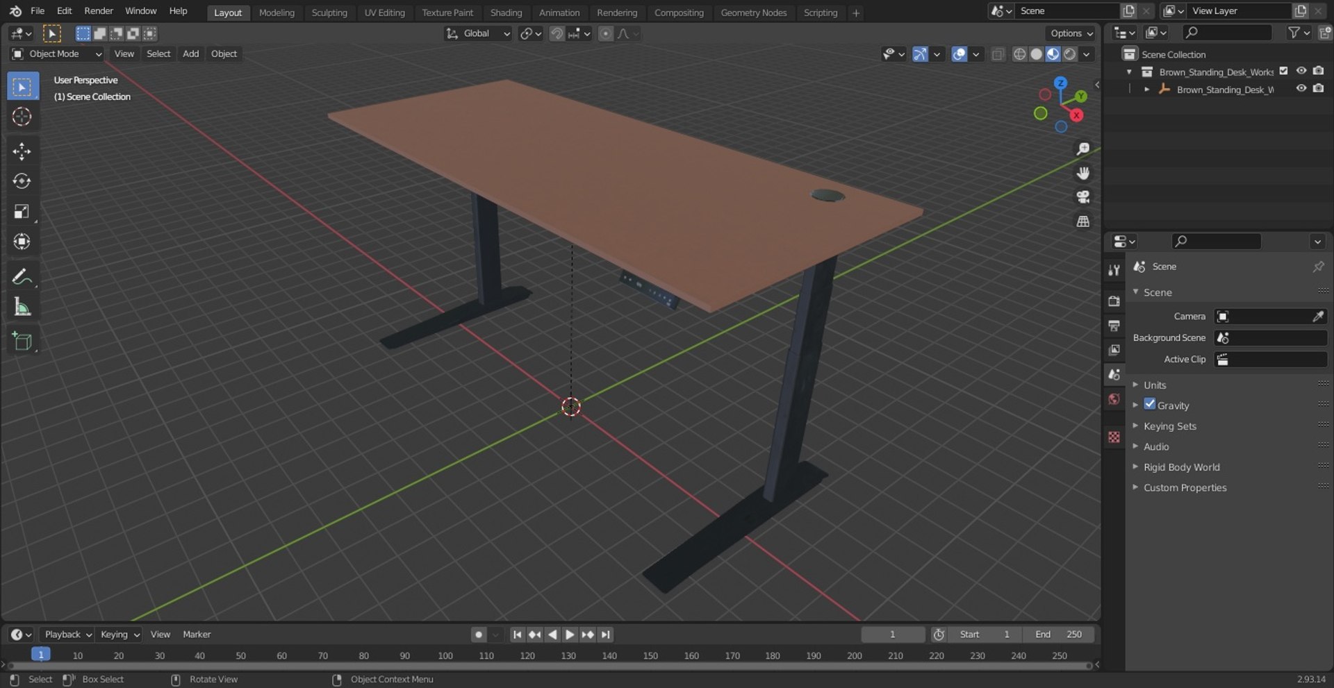 Brown Standing Desk Workstation 3D model - TurboSquid 2028884