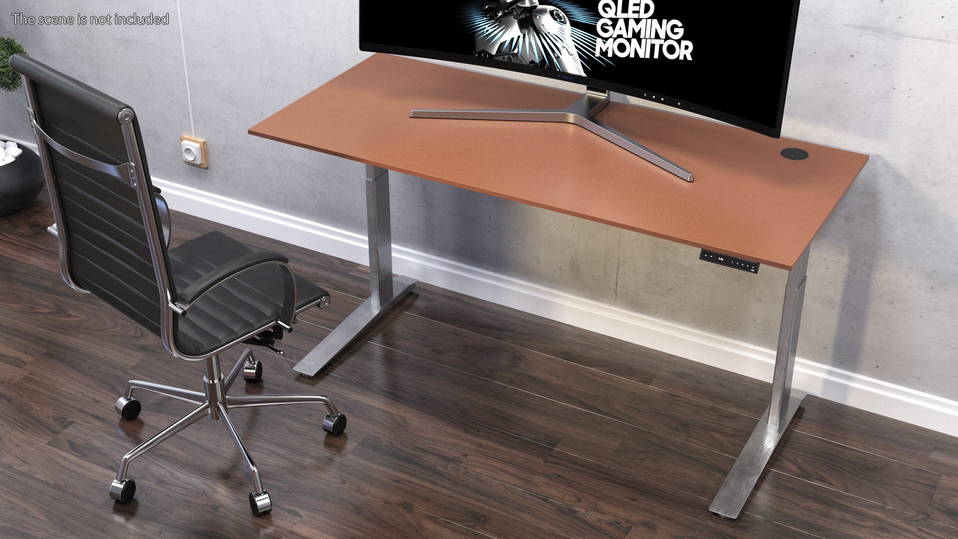 Brown Standing Desk Workstation 3D model - TurboSquid 2028884