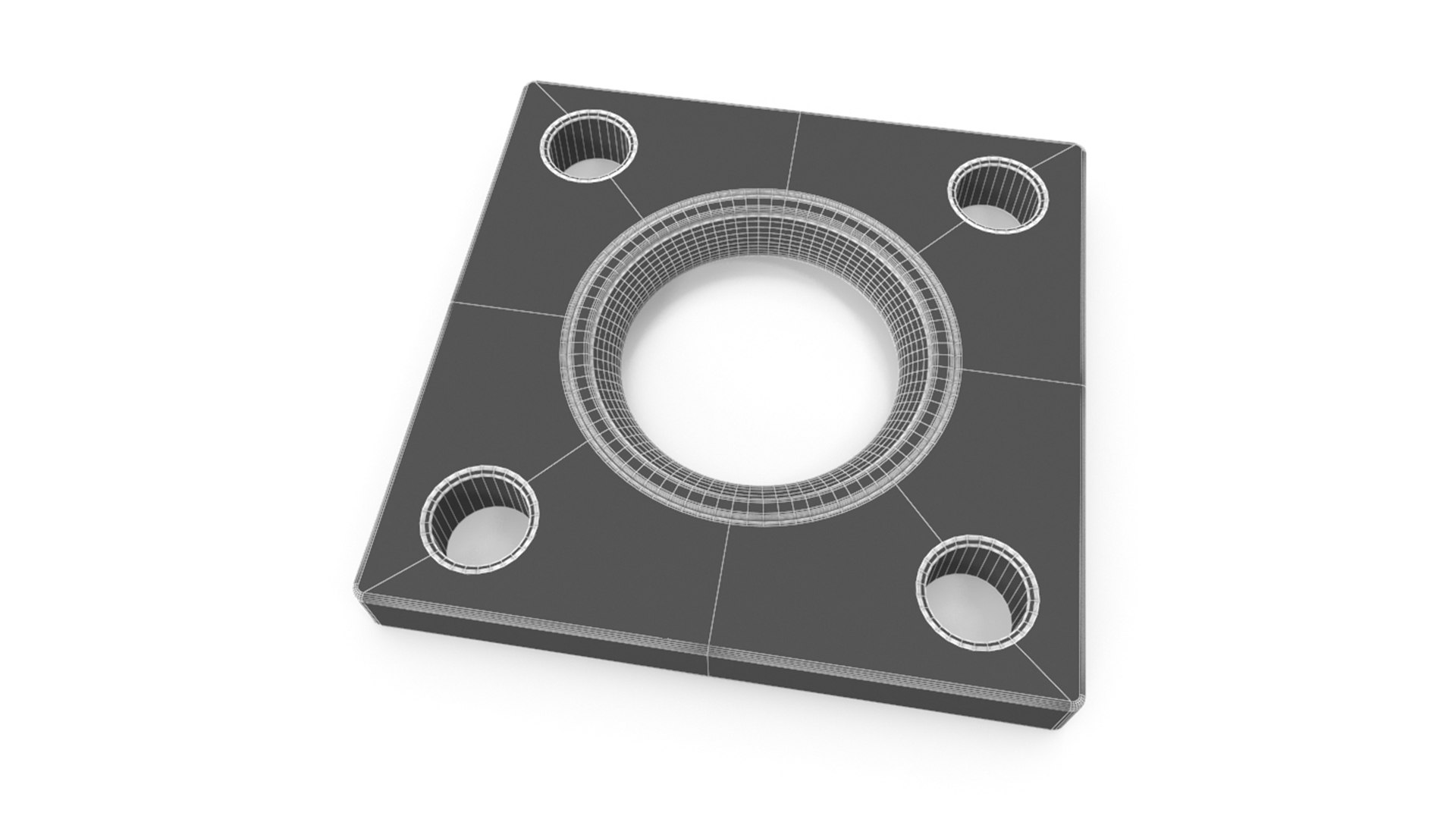 3D Model Square Flange Metal Armor With Rubber PBR - TurboSquid 2299843