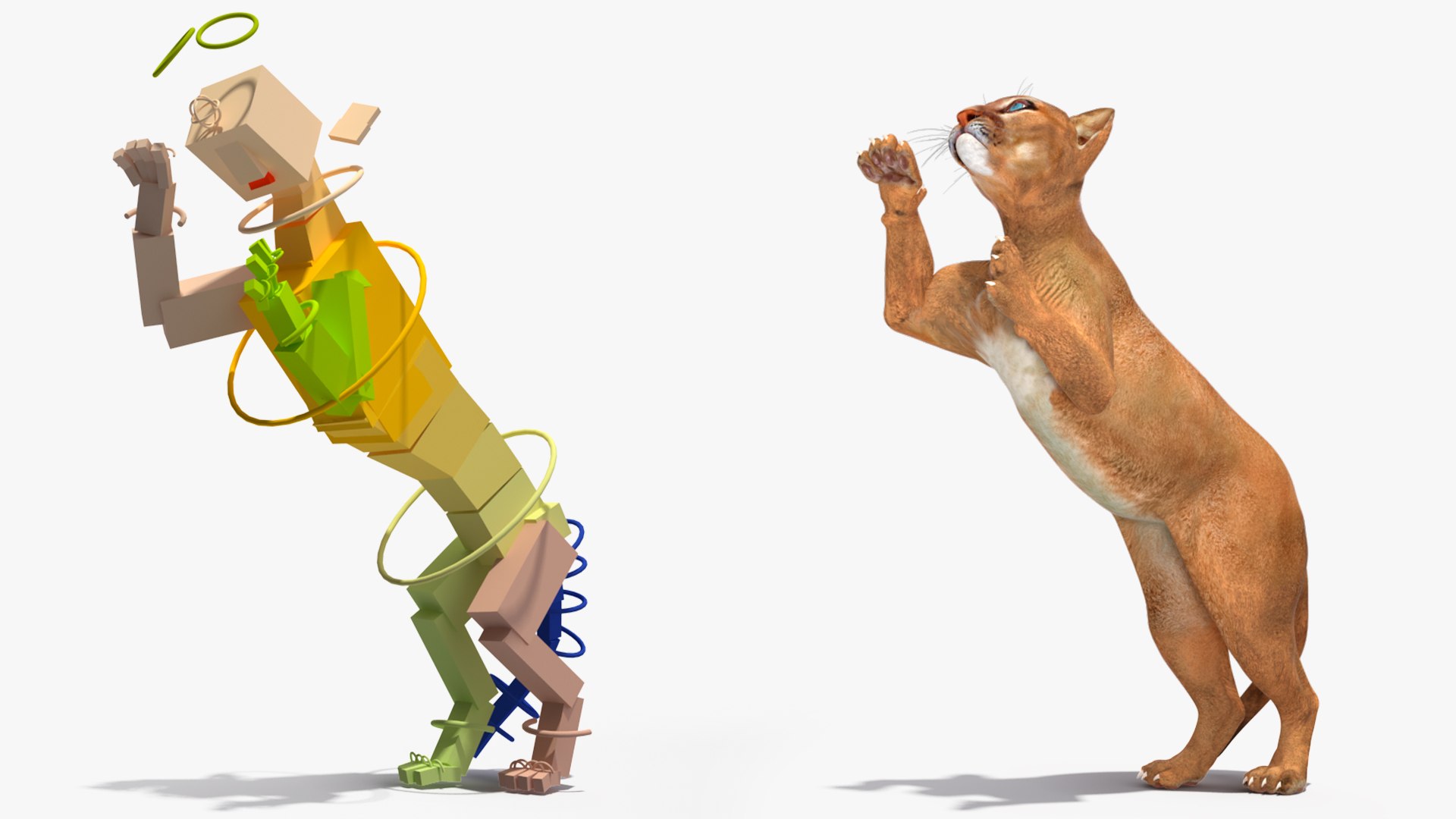 3D Puma Cub Clawing Motion Animated Rigged - TurboSquid 2407440