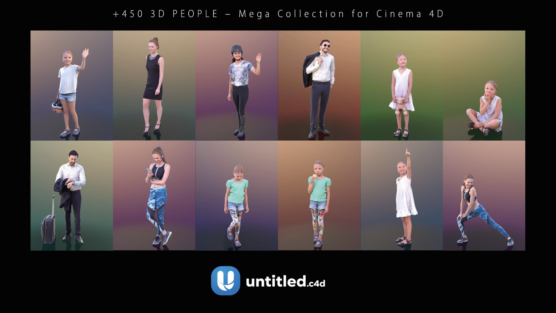 450 3D PEOPLE - Mega Collection For Cinema 4D 3D - TurboSquid 2361695
