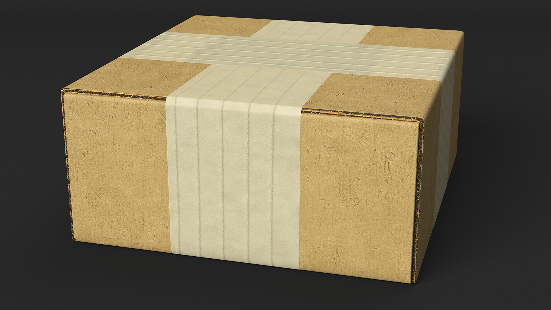 3D Cardboard Box Closed With Tape Model - TurboSquid 2137566