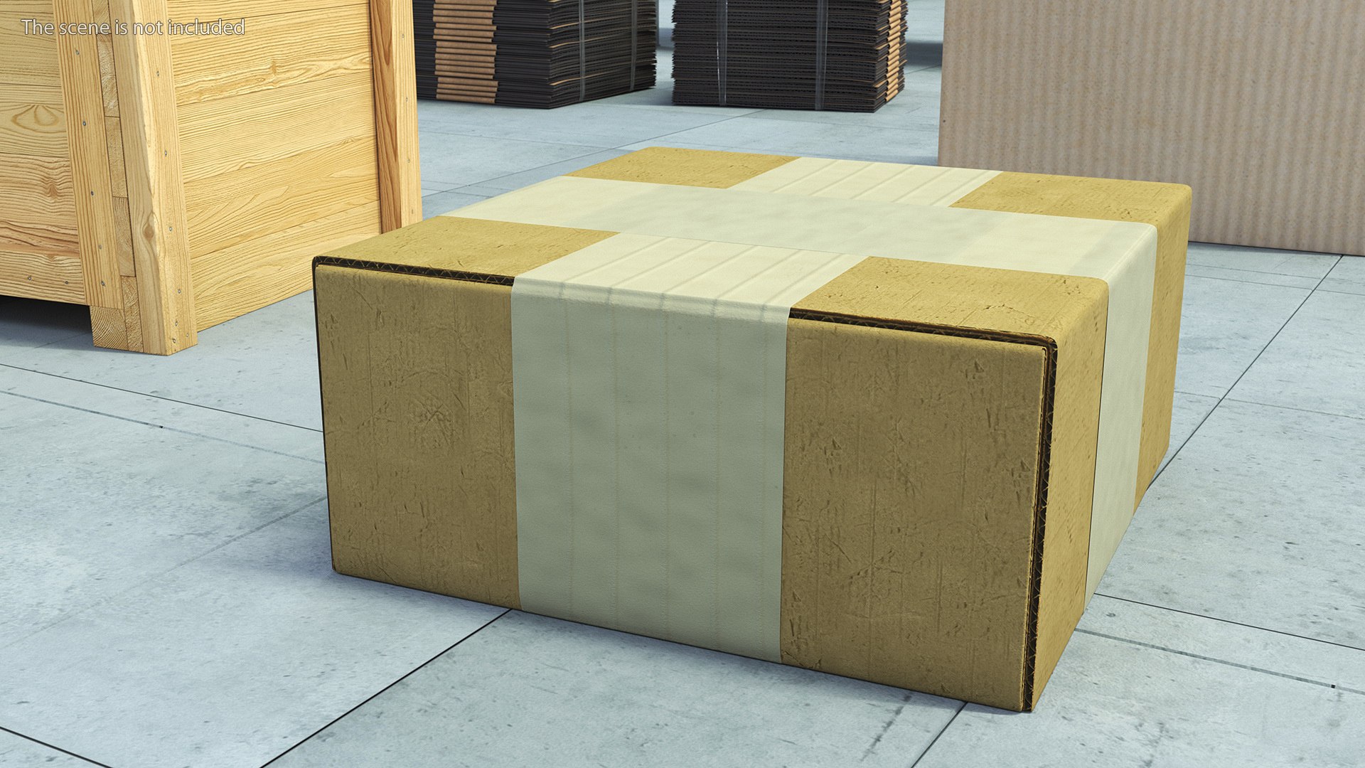 3D Cardboard Box Closed With Tape Model - TurboSquid 2137566