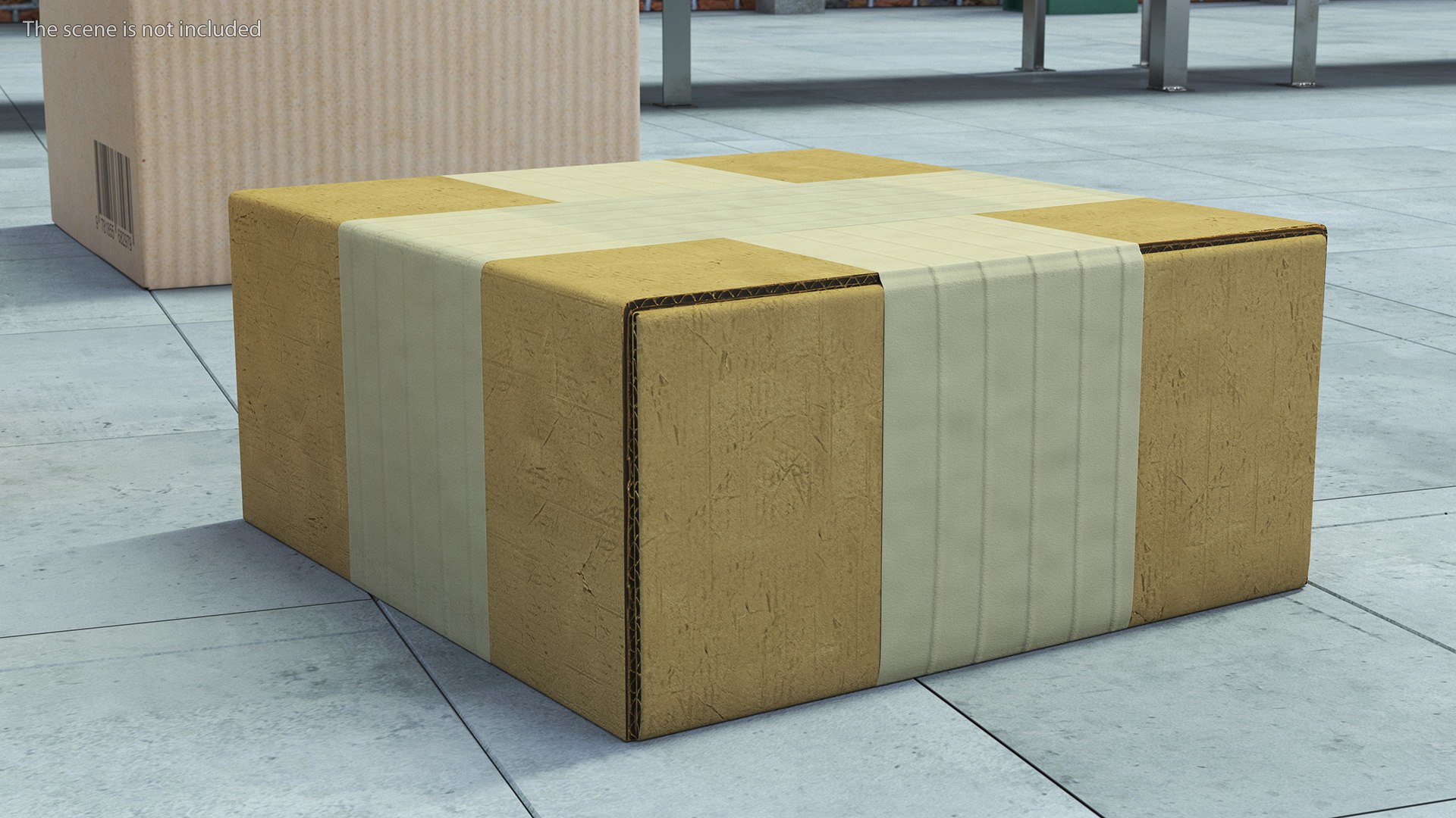 3D Cardboard Box Closed With Tape Model - TurboSquid 2137566