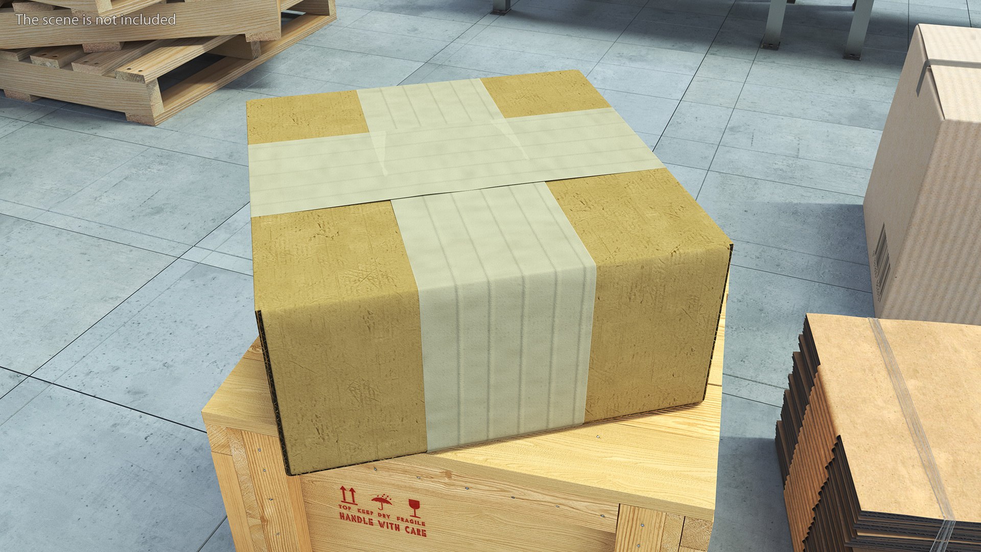 3D Cardboard Box Closed With Tape Model - TurboSquid 2137566