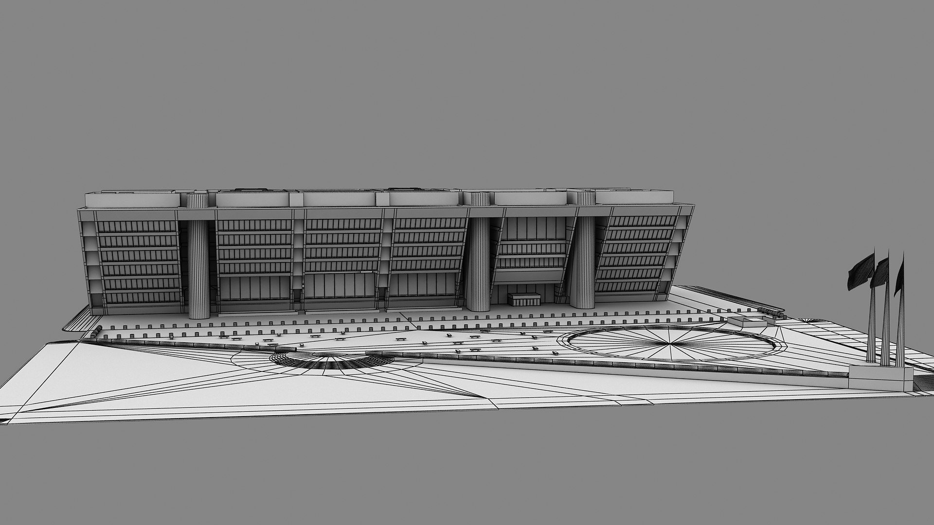 Dallas City Hall Model - TurboSquid 1839707