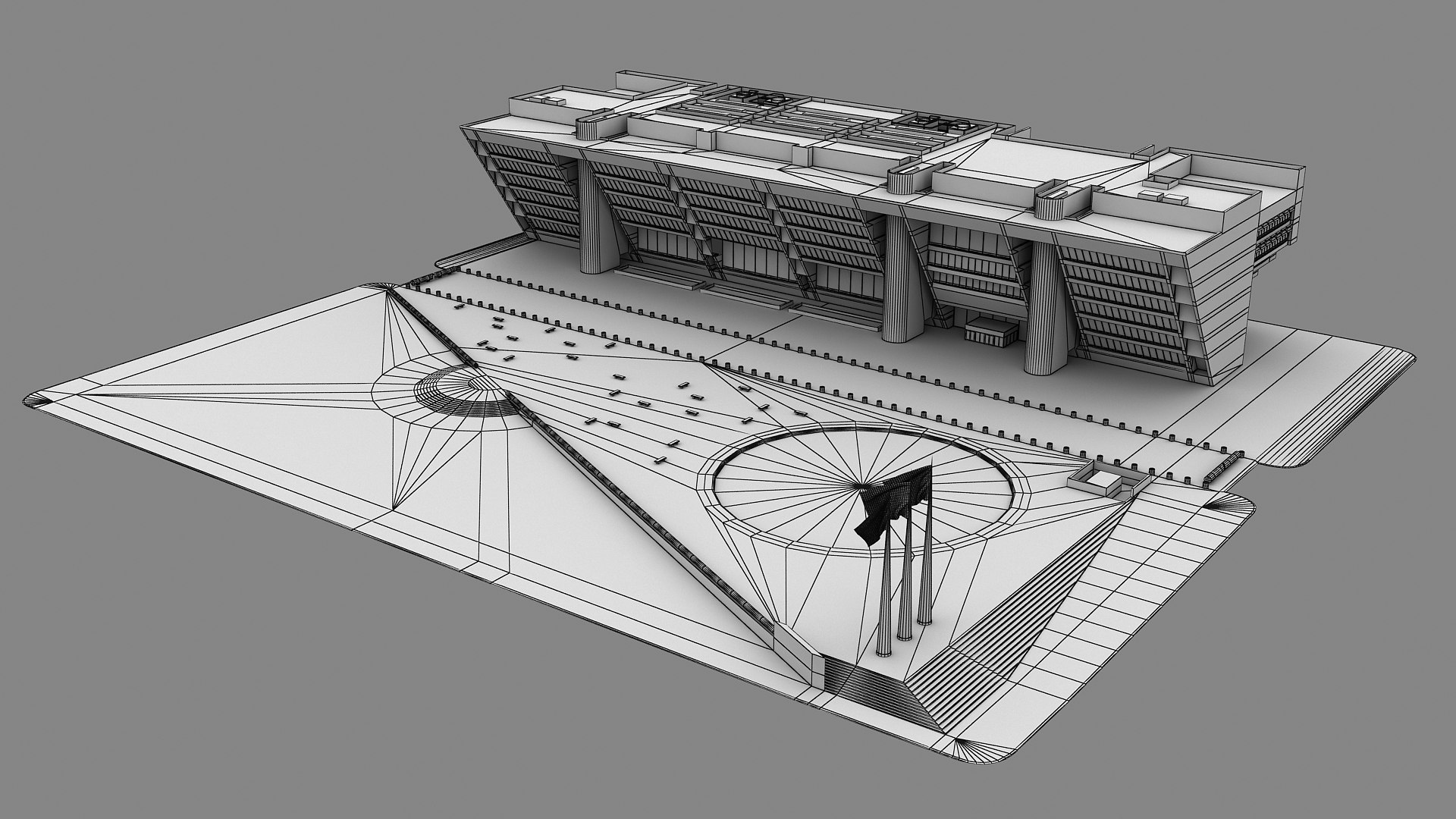 Dallas City Hall Model - TurboSquid 1839707