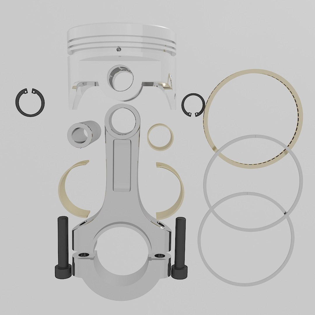 3D Connecting Rod-piston Model - TurboSquid 1548292