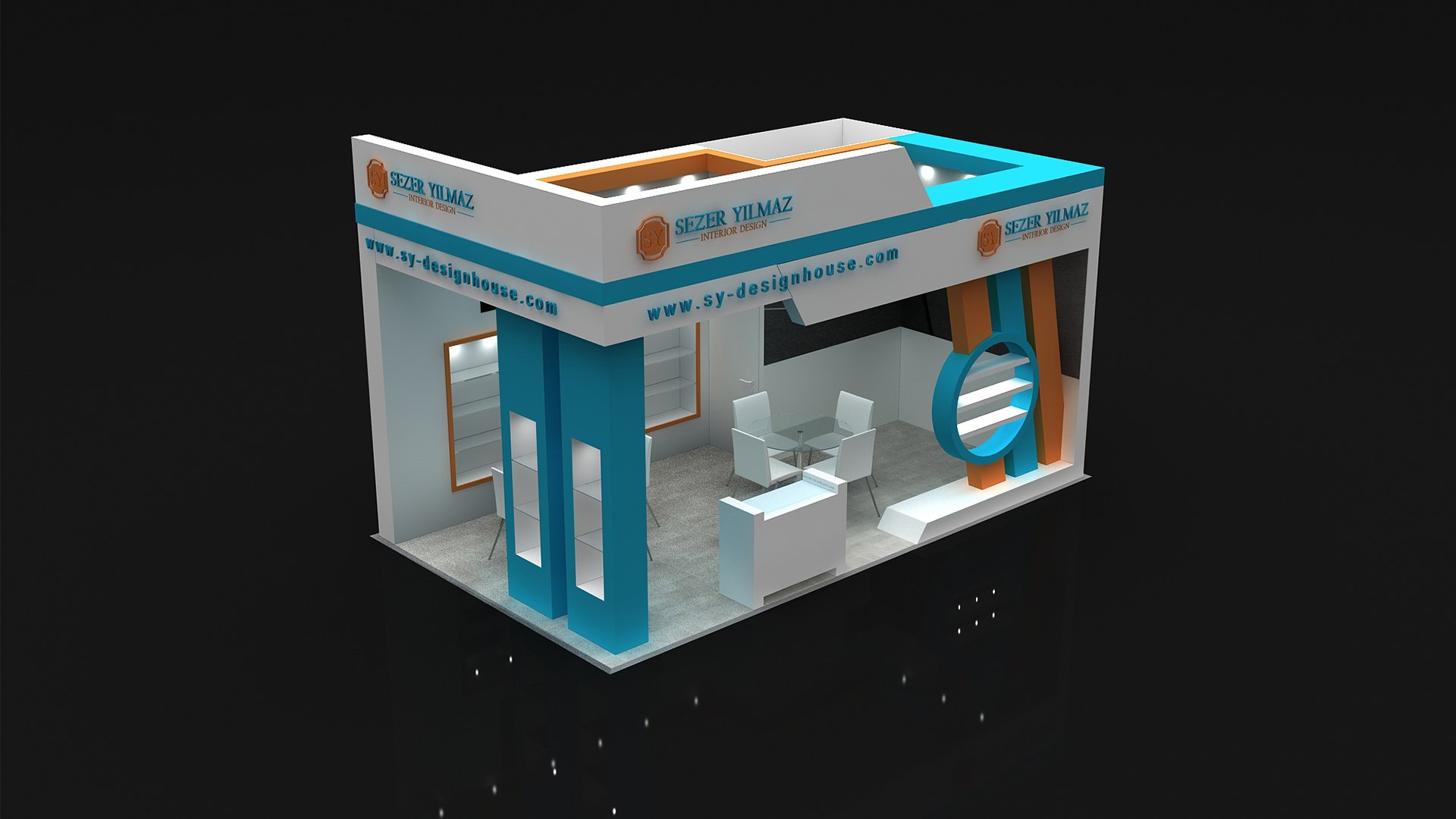 Booth Exhibition Stand Stall 4x7m Height 366 Cm 3 Side Open 3D Model ...