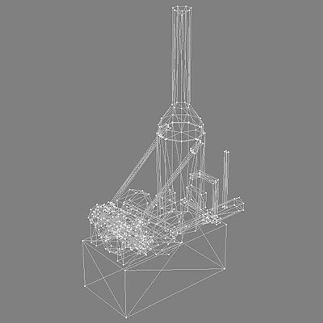 3d Model Historical Steam Boiler Engine