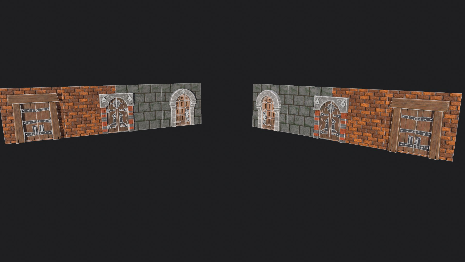3D Set Door Wall Model - TurboSquid 1582210