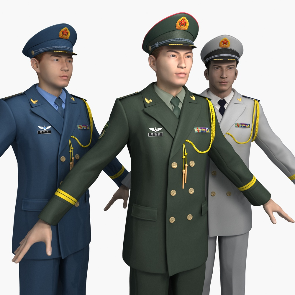 3D china officers spring autumn - TurboSquid 1366658