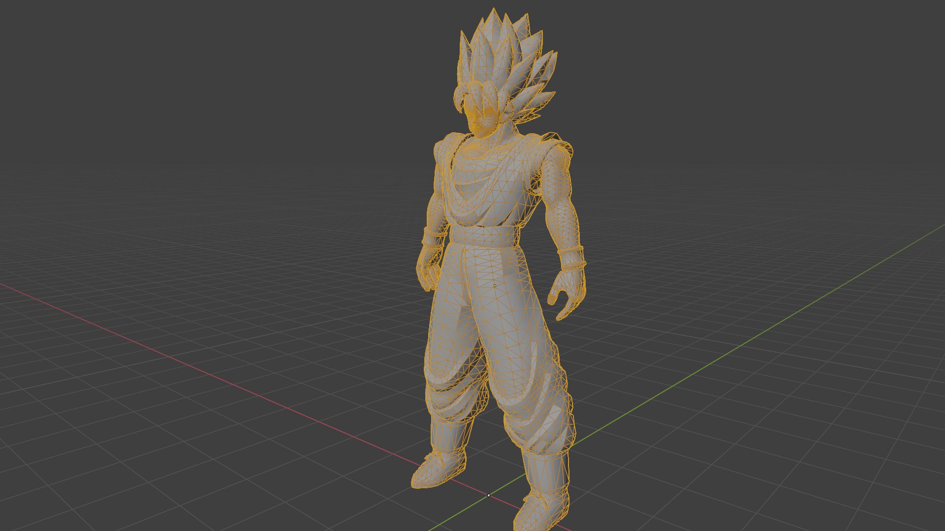 3D Goku SS1 Blender 3d Model Rigify With Faceno Color Model ...