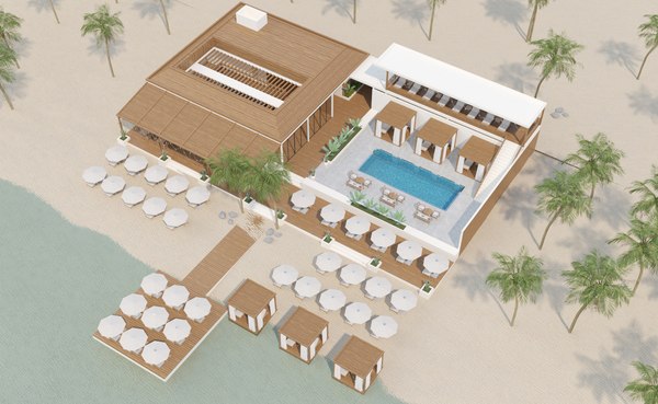 3D Beach Club Resort Exterior model - TurboSquid 1913291